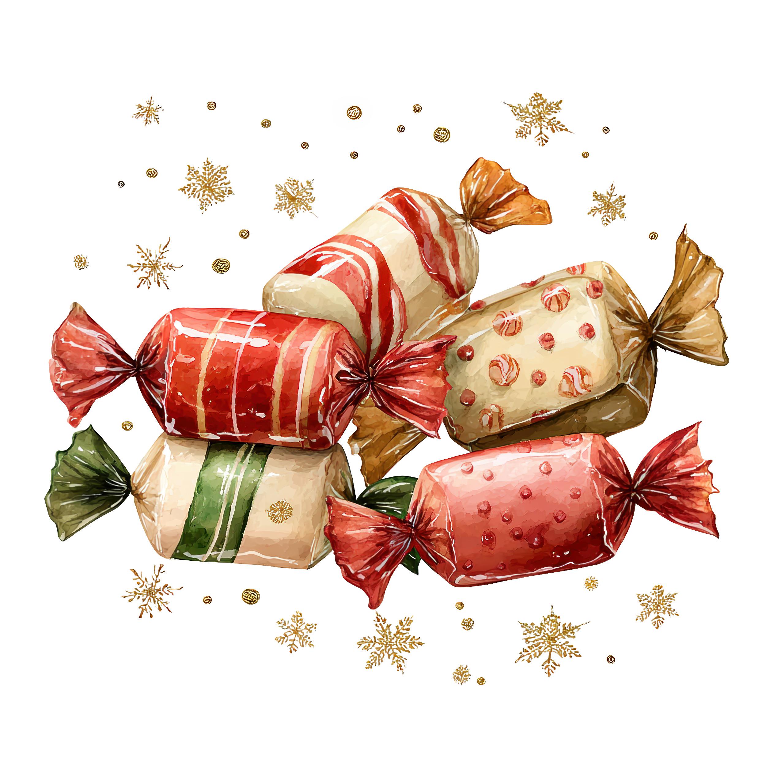 Christmas Candies Clipart | Festive Holiday Treat Graphics | Digital ...