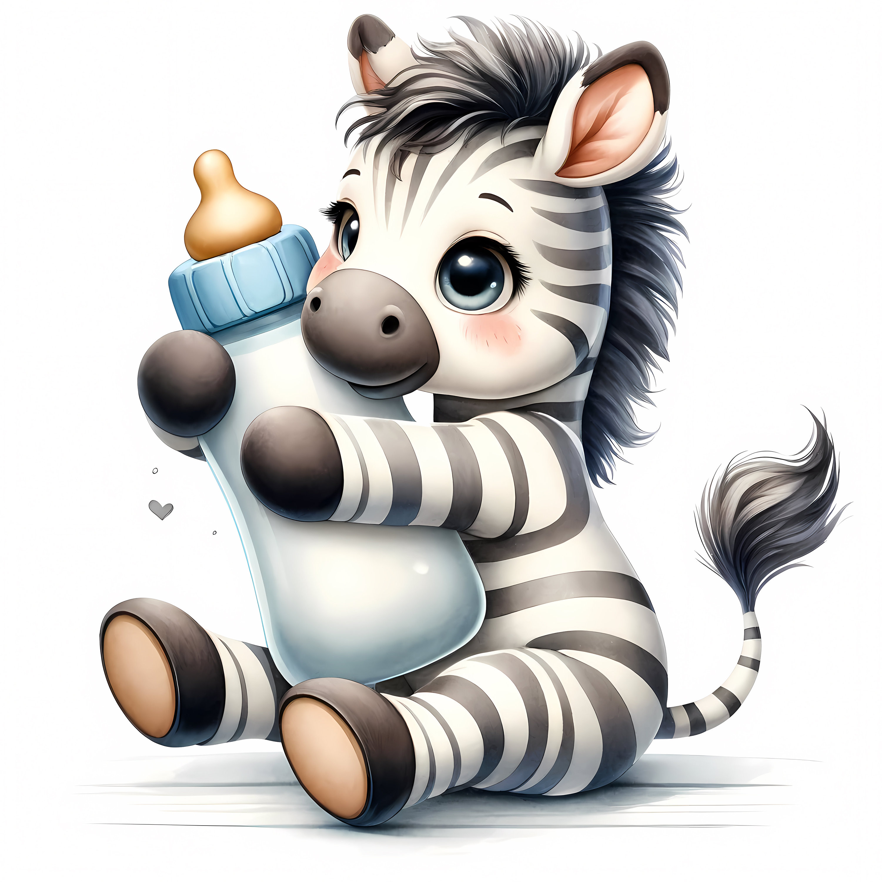 Baby Zebra With Baby Bottle Clipart 11 High-quality Jpgs Clipart Bundle ...