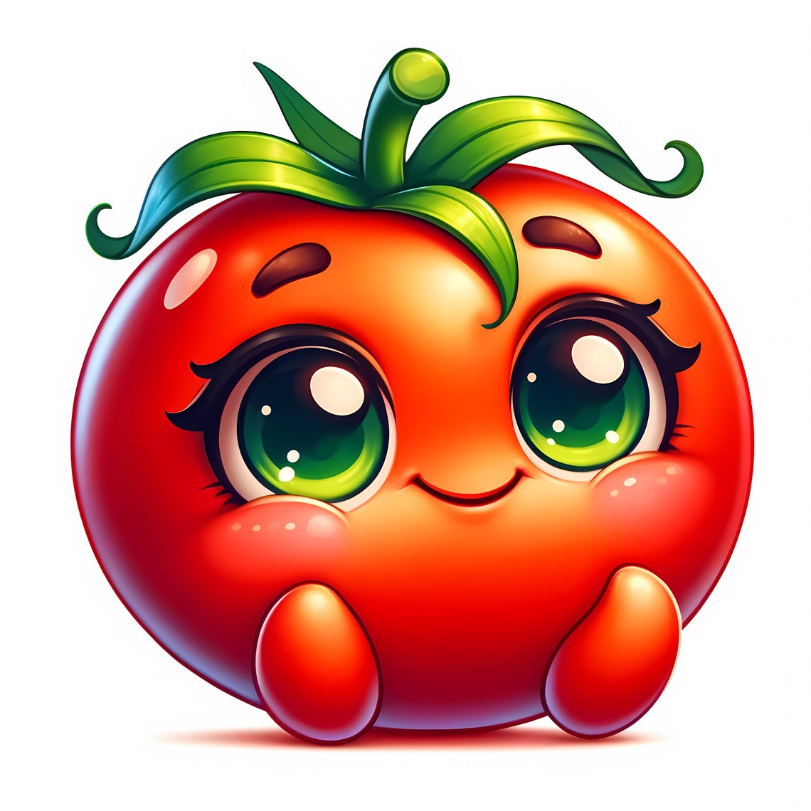 Cute Tomato Clipart Bundle – Adorable Vegetable Art (digital Download ...