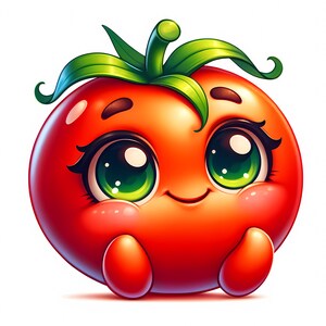 Cute Tomato Clipart Bundle - 12 High-quality Jpgs - Adorable Tomato ...