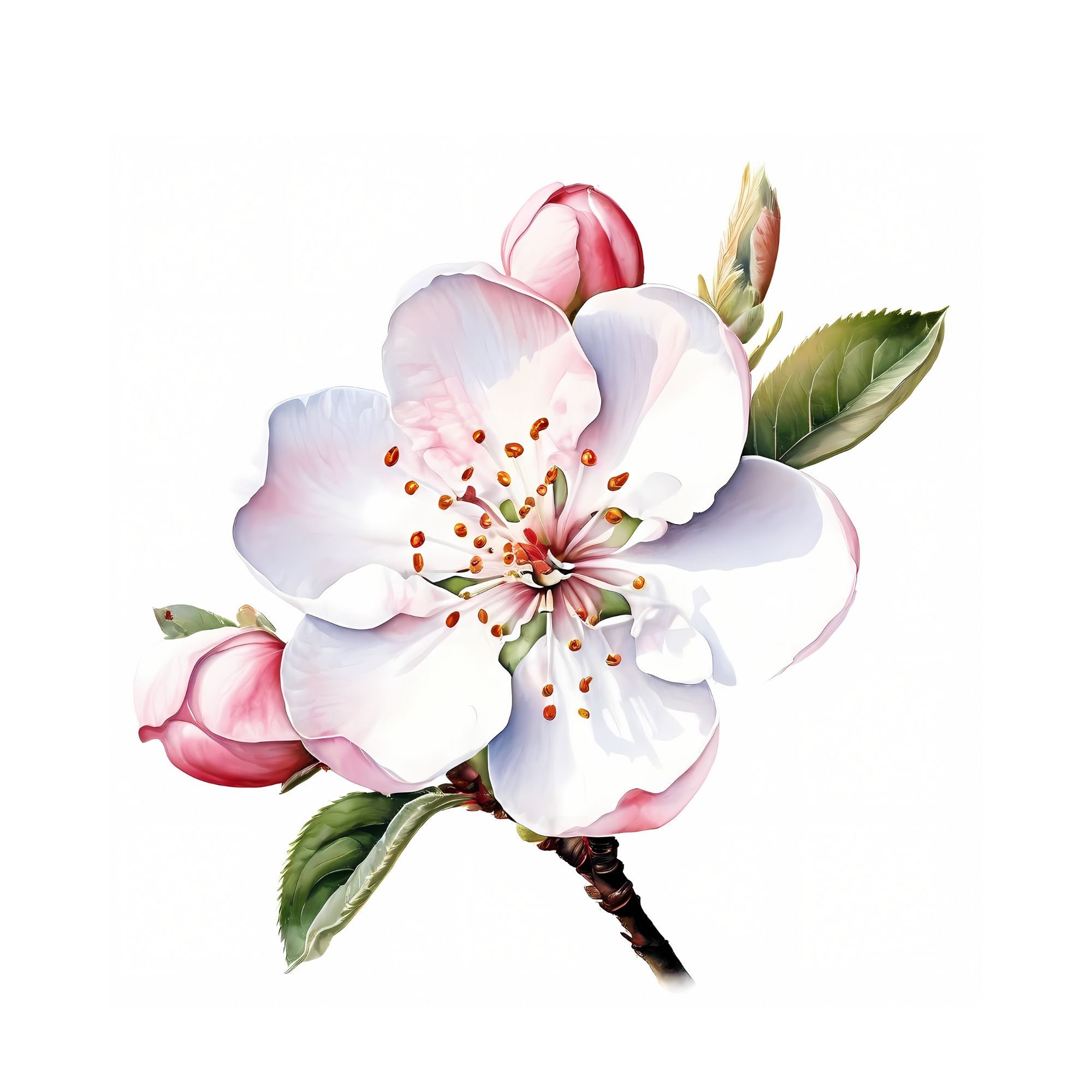 Apple Blossom Clipart 12 High-quality Jpgs Clipart Bundle Wall Art ...