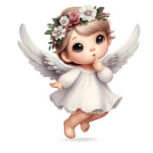 Cute Angel Clipart | 12 High-quality Jpgs | Charming Angel Bundle ...