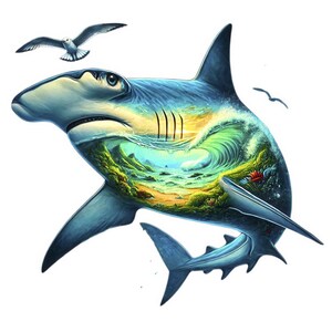 Hammerhead Shark Clipart | 12 High-quality Pngs | Majestic Hammerhead ...