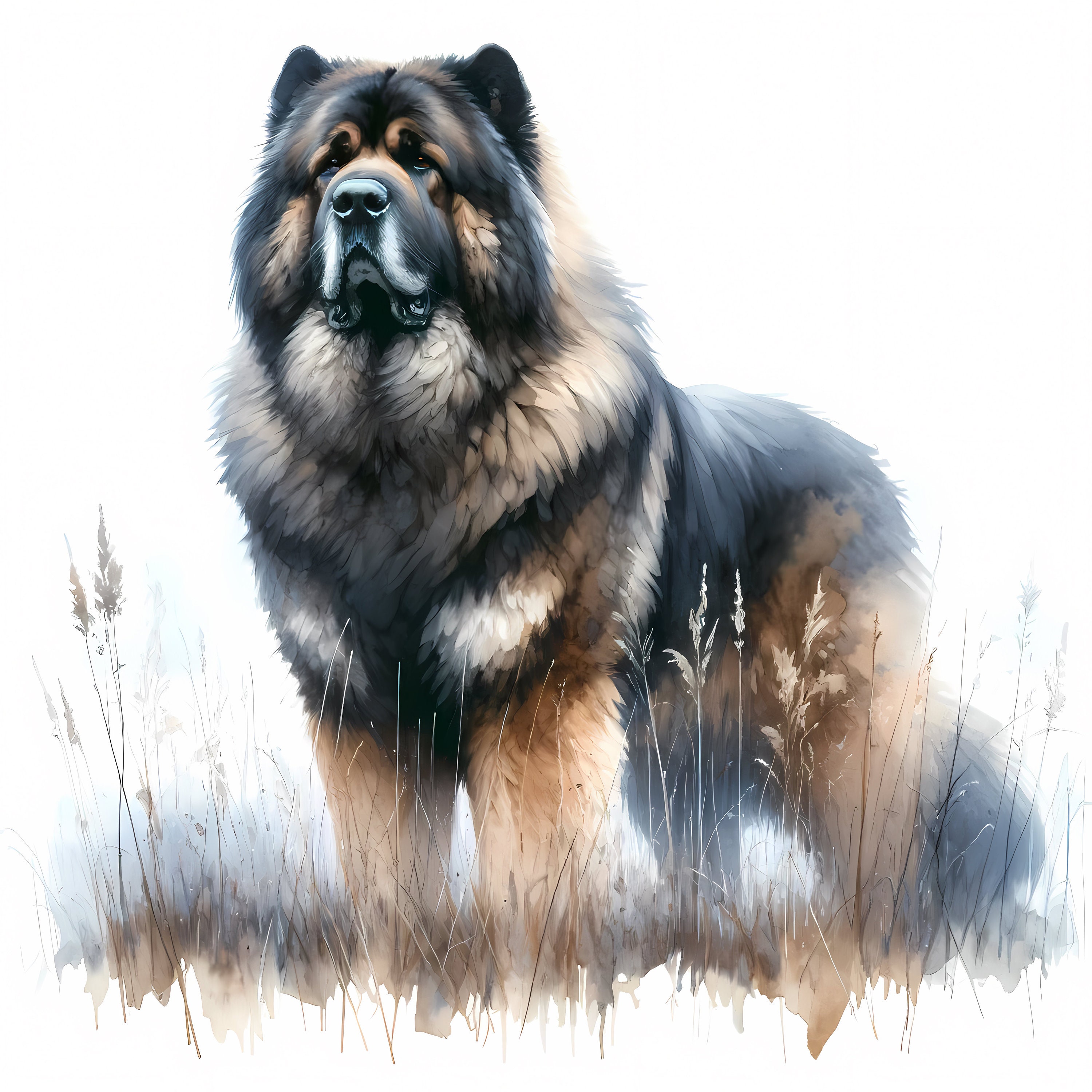 Moscow Watchdog Clipart | Fluffy Guard Dog (digital Download) Set of 12 ...