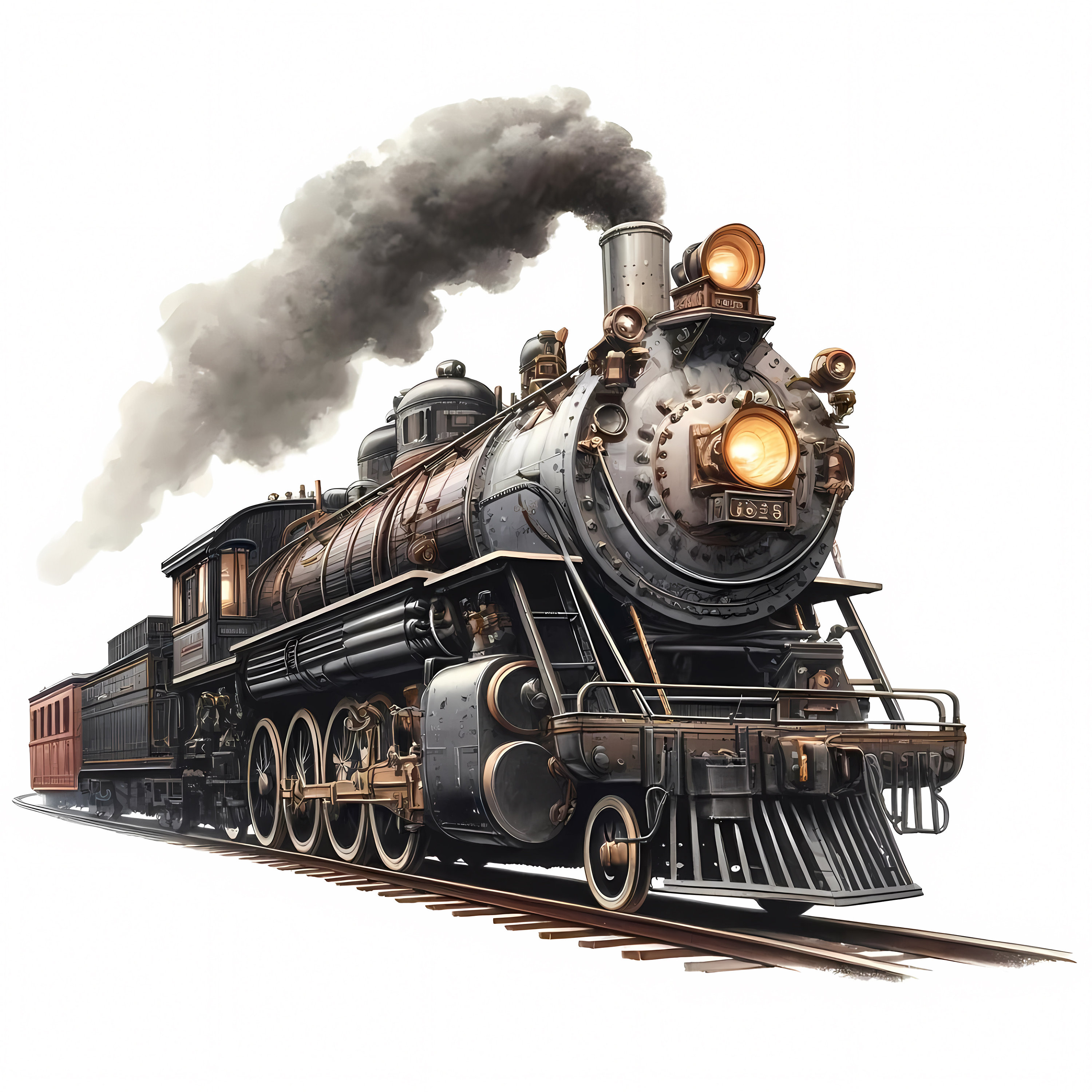 Vintage Train Clipart – Historical Steam Engine Art (digital Download ...