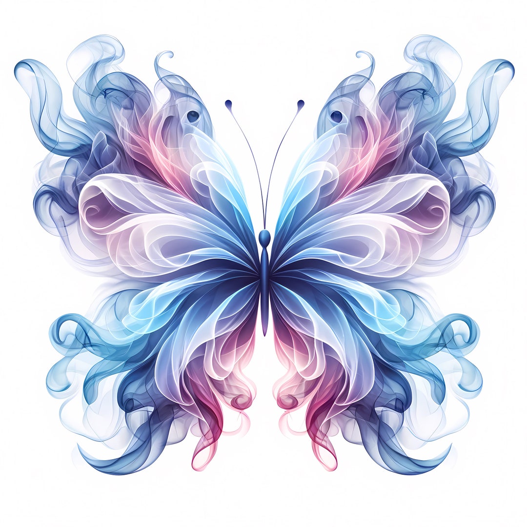Intricate Butterfly Clipart | 11 High-quality Jpgs | Smoke Butterfly ...
