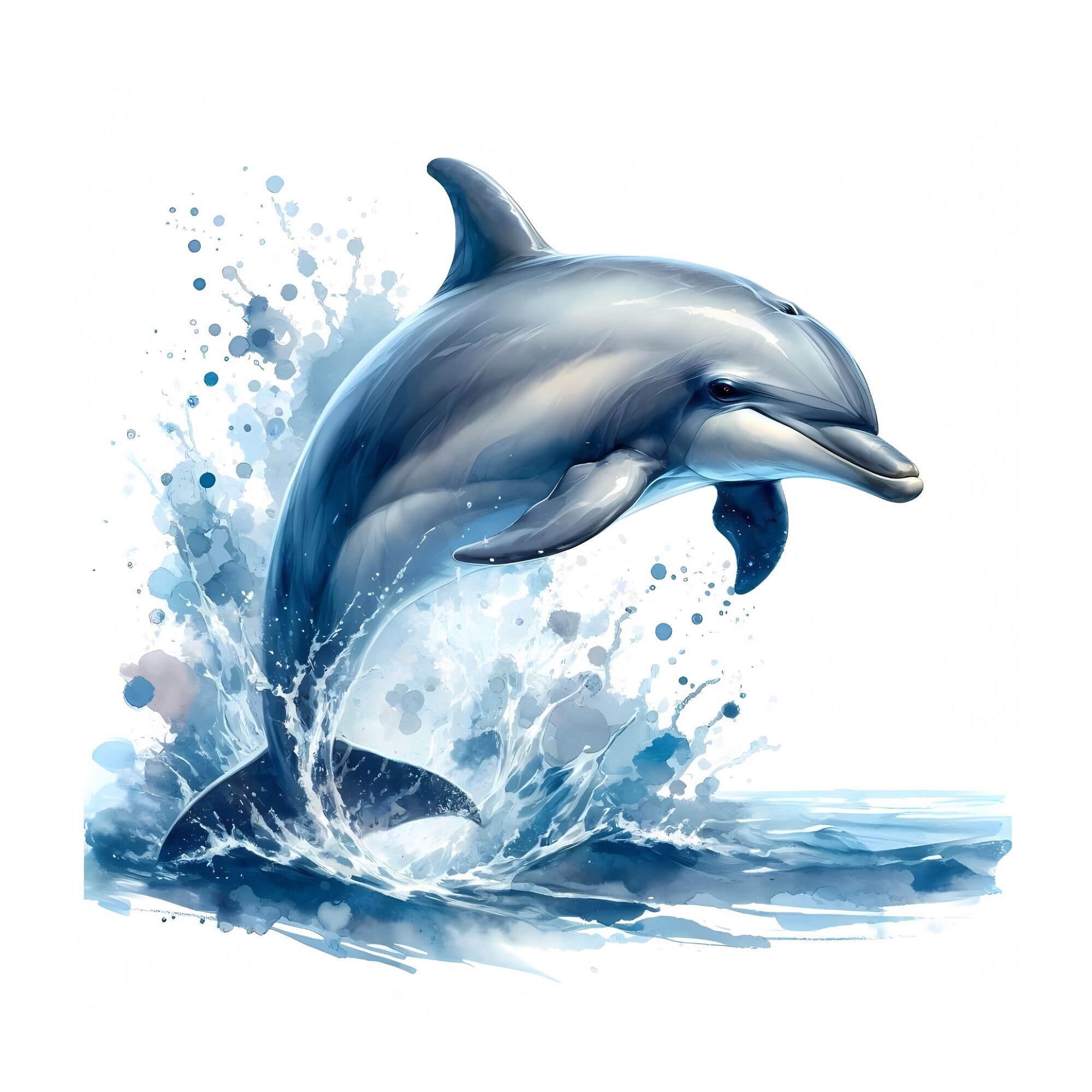 Dolphin Clipart 10 High-quality Jpgs Playful Dolphin Bundle Digital ...