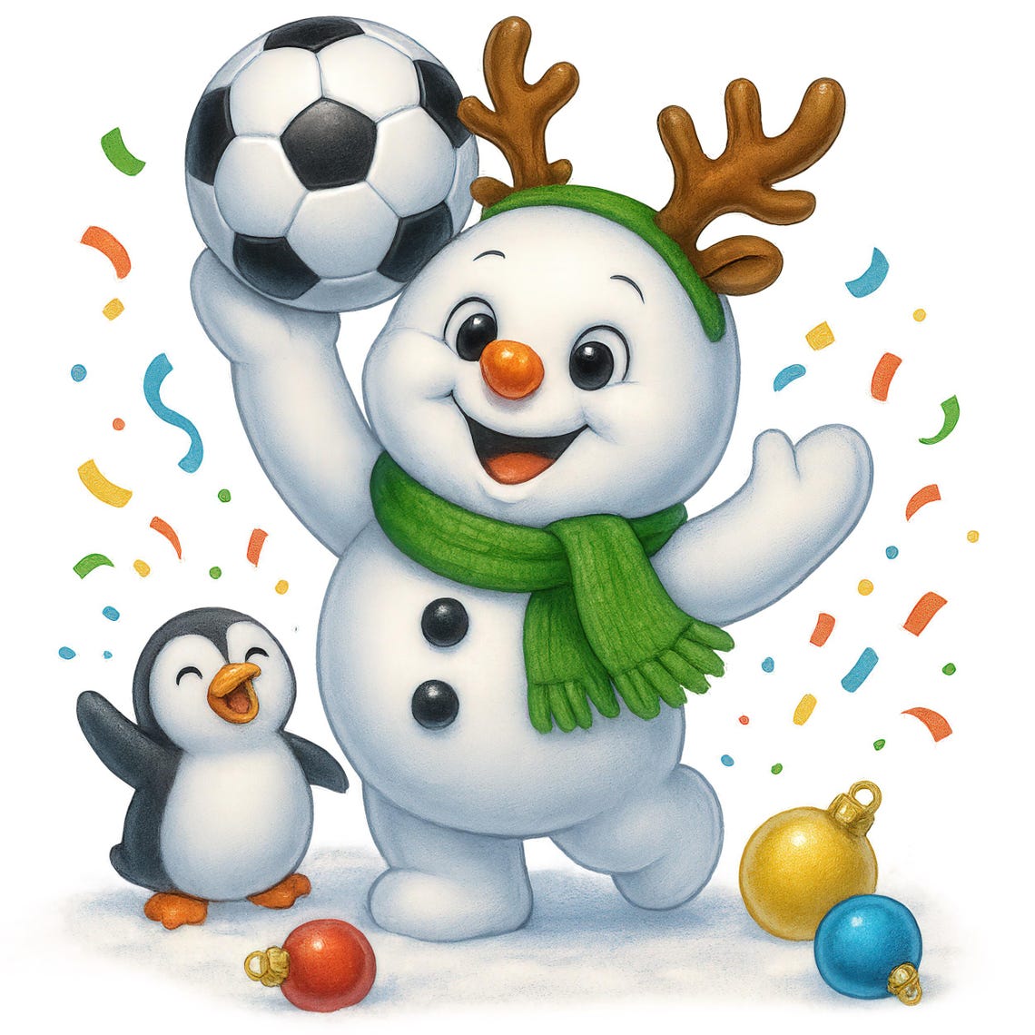 Soccer Snowman Christmas Clipart: Holiday PNG Design (digital Download ...