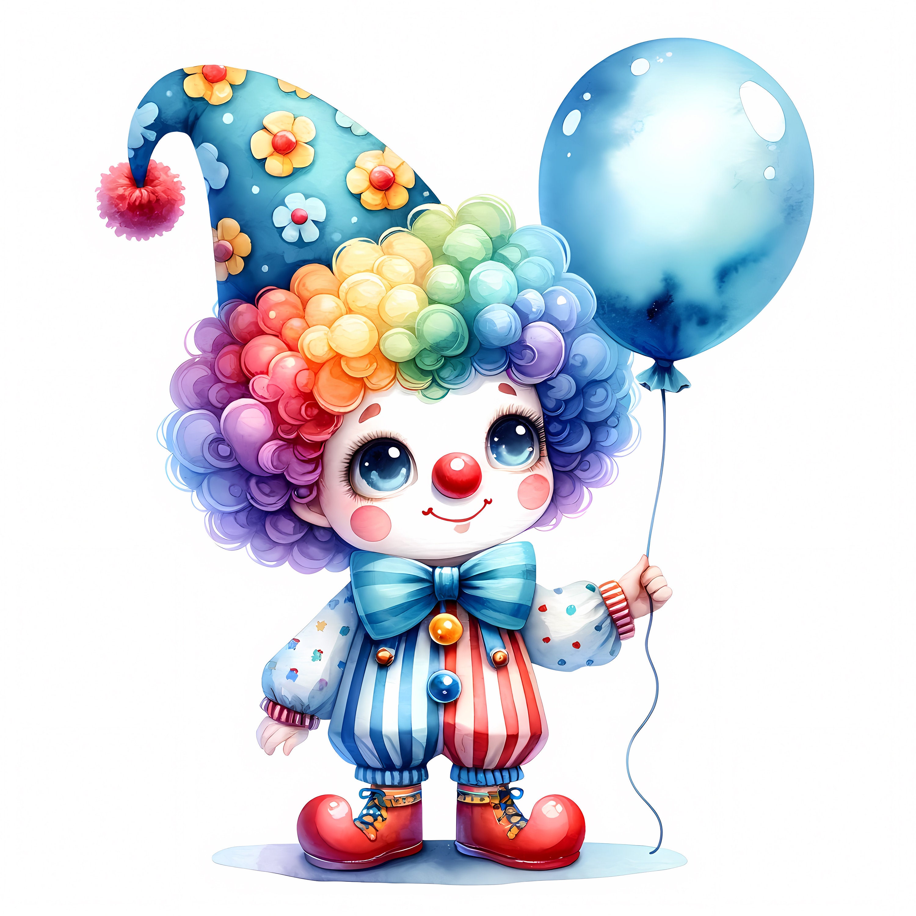 Cute Clown Clipart 10 High-quality Jpgs Circus Art Clown Clipart Bundle ...