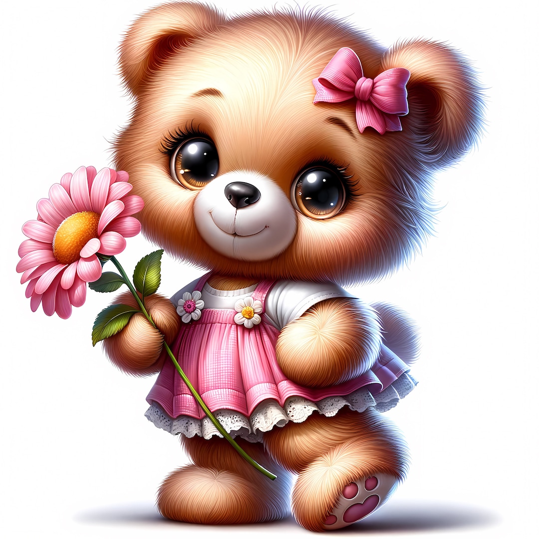 Teddy Bear Girl Clipart 10 High-quality Jpgs Charming Teddy Bear Girl ...