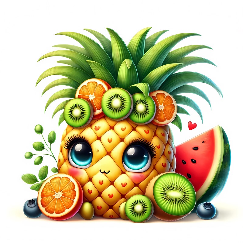 Kawaii Pineapple - Etsy