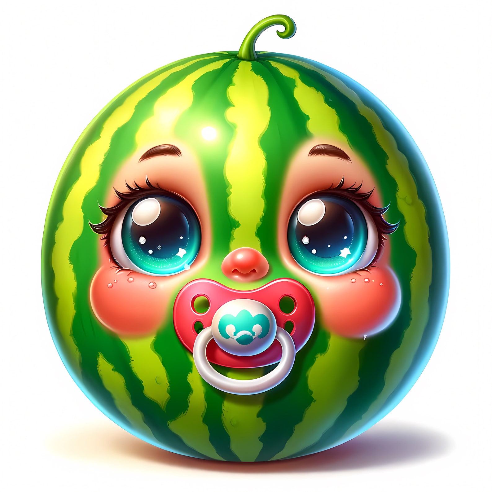 Cute Watermelon Clipart 12 High-quality Jpgs Clipart Bundle Nursery ...