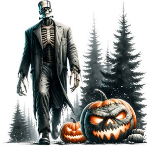 Frankenstein Clipart | Halloween Horror Art (digital Download) Set of ...