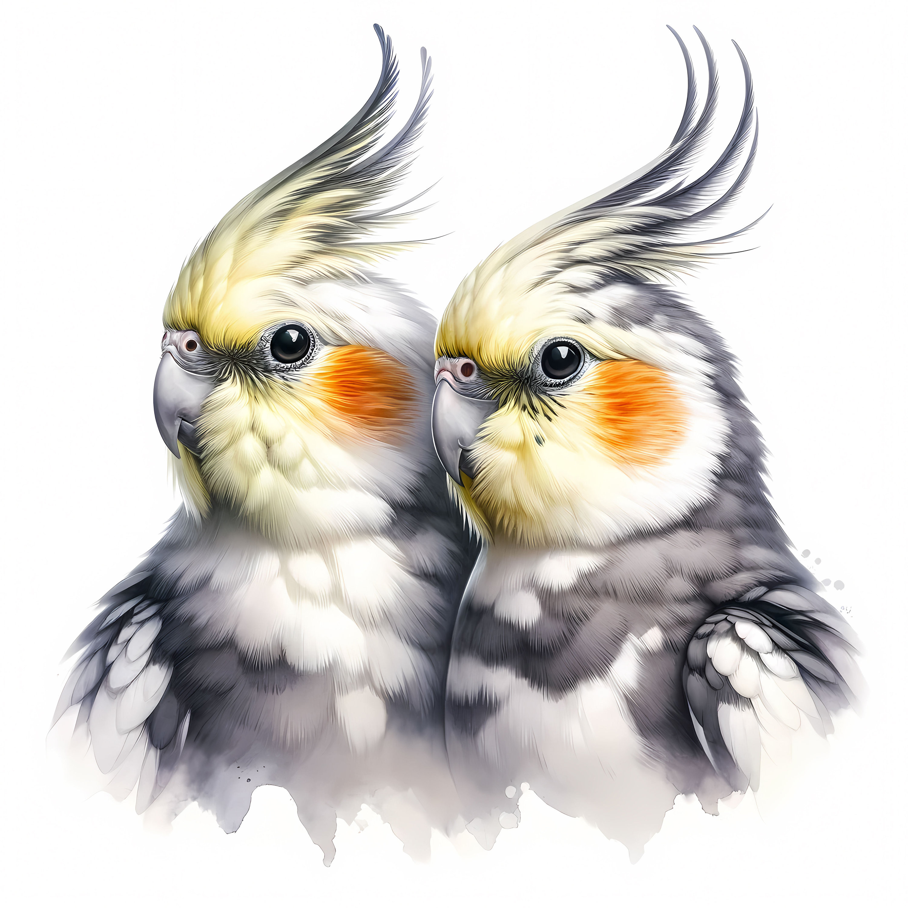 Cockatiel Clipart 11 High-quality Jpgs Cute Cockatiel Clipart Bundle ...