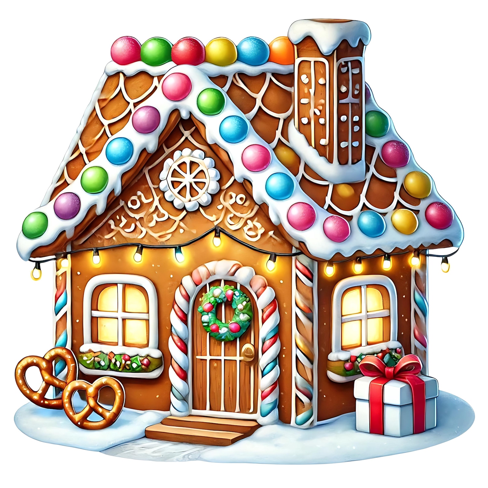 Gingerbread House Clipart | 11 High-quality Jpgs | Cute Gingerbread ...