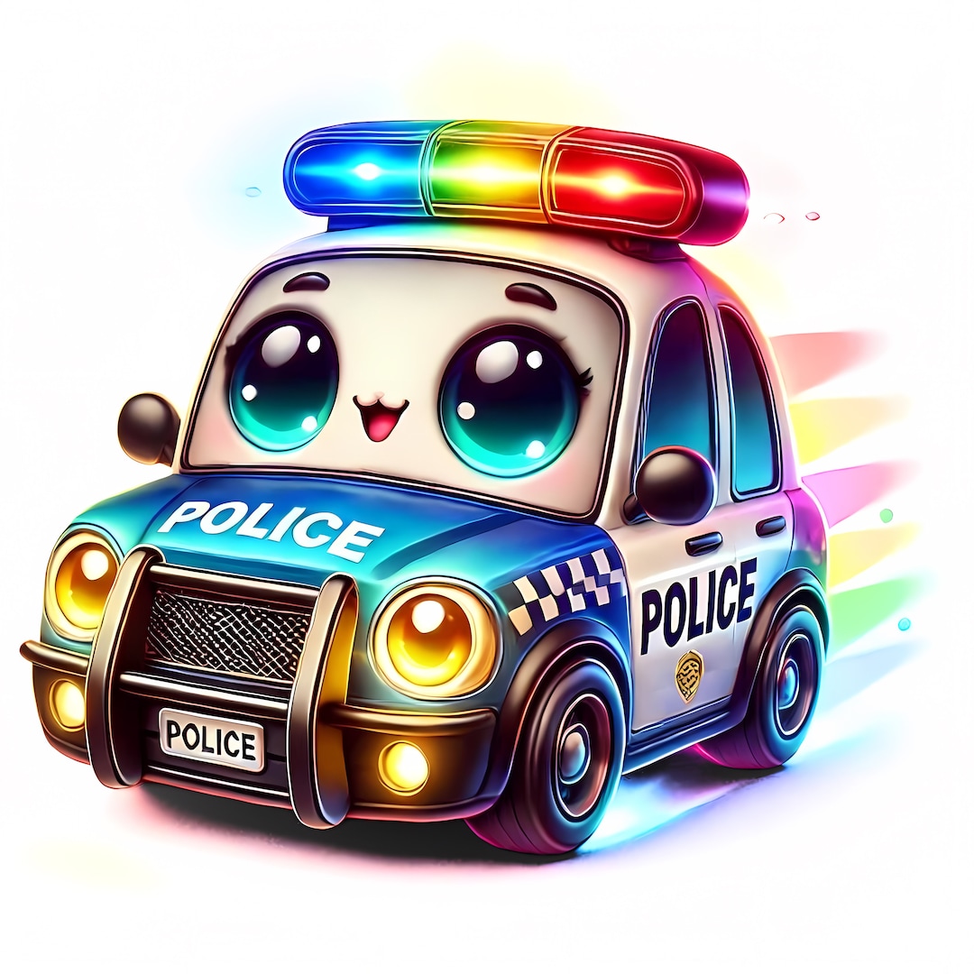 Cute Car Police Clipart | 11 High-quality Jpgs | Adorable Car Police ...