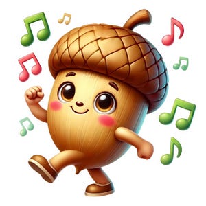 Cute Acorn Clipart | 12 High-quality Jpgs | Adorable Cute Acorn Clipart ...