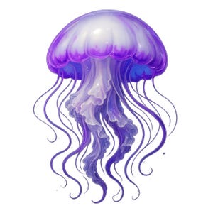 Realistic Jellyfish Clipart Bundle: Ocean Animal PNG Graphics ...