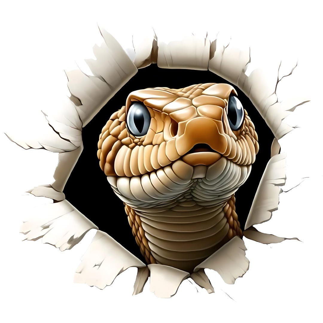 3D Snake Clipart: Realistic Reptile Art Printables (12 JPG Digital ...