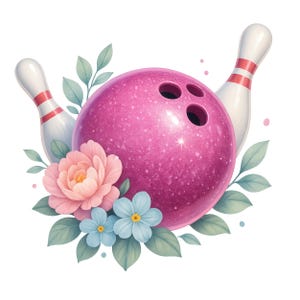 Watercolor Bowling Clipart Bundle: Fun Sports PNG (commercial Use ...