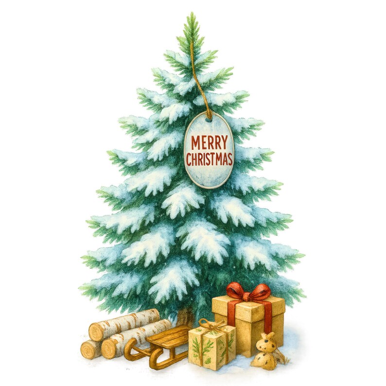 Christmas Tree Clipart: Festive Holiday Graphics (digital Download) 12 ...