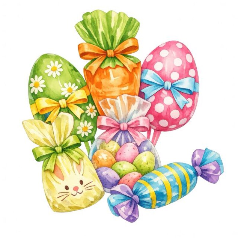 Candy Easter Clipart: Easter Sweets Graphics, Digital Download, 14 PNG ...