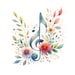 Floral Music Note Clipart 12 High-quality Jpgs Music Note Clipart ...