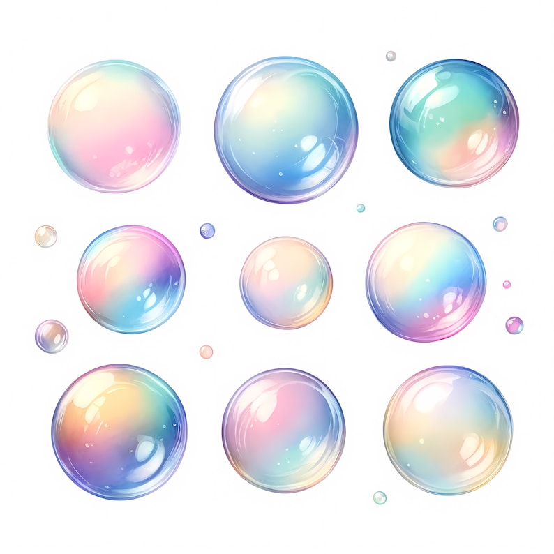 Bubble Clipart | 15 High-quality Jpgs | Whimsical Bubbles Clipart ...