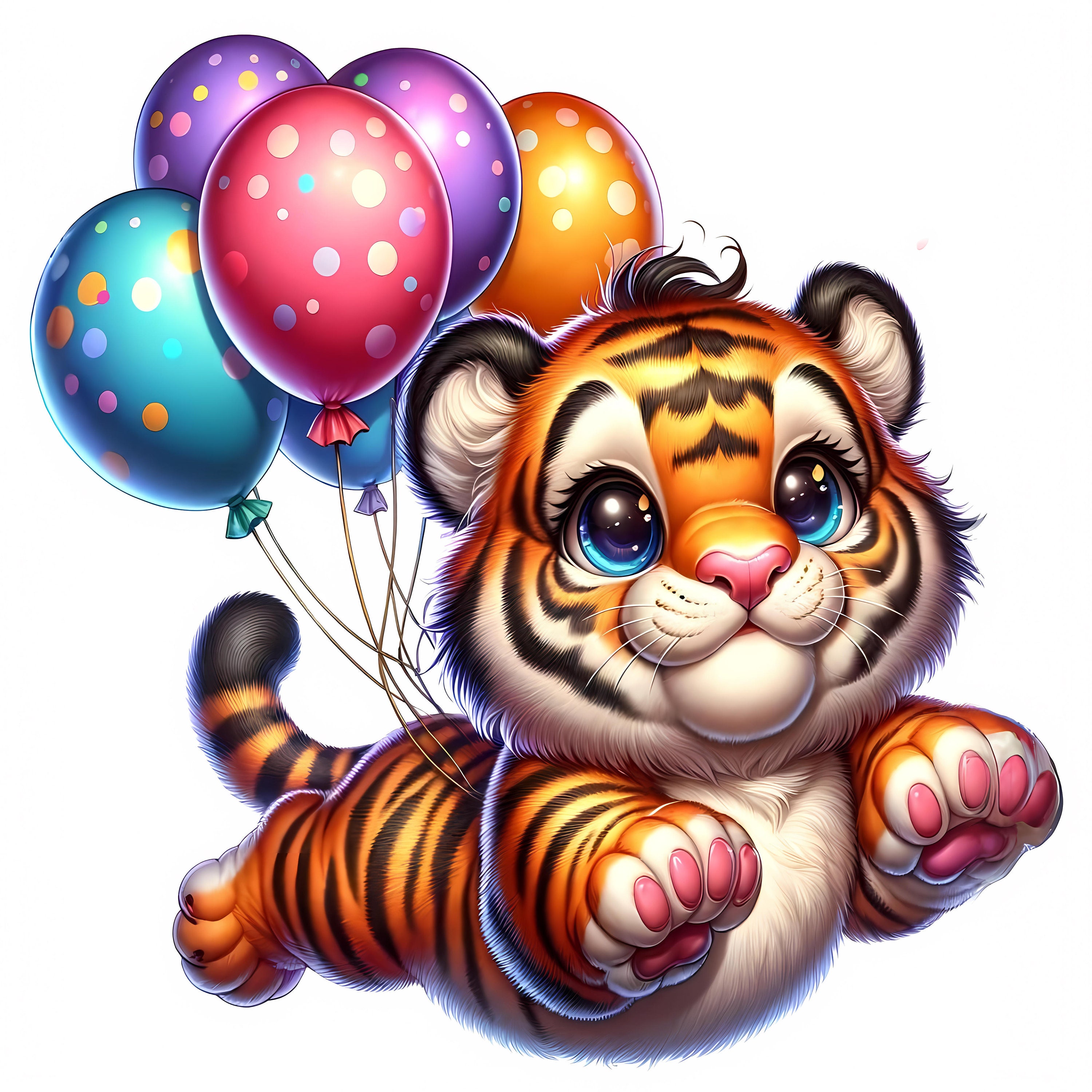 Cute Tiger Clipart Bundle – Nursery Decor, Forest Animal Art (digital ...