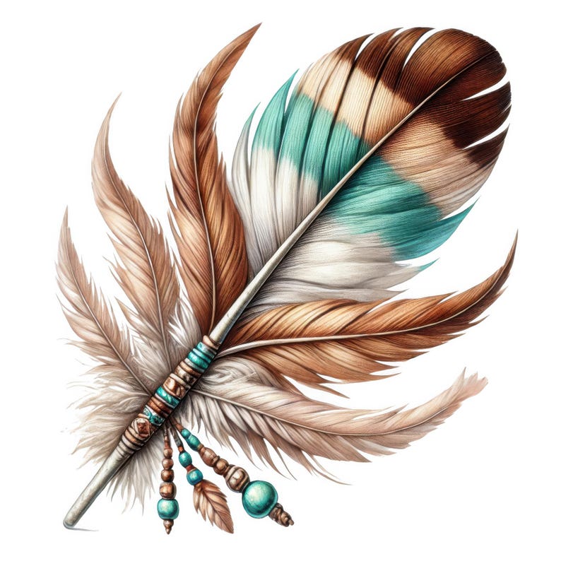 Native Feather Clipart Bundle: Tribal Feather Art (11 PNG/JPG Digital ...