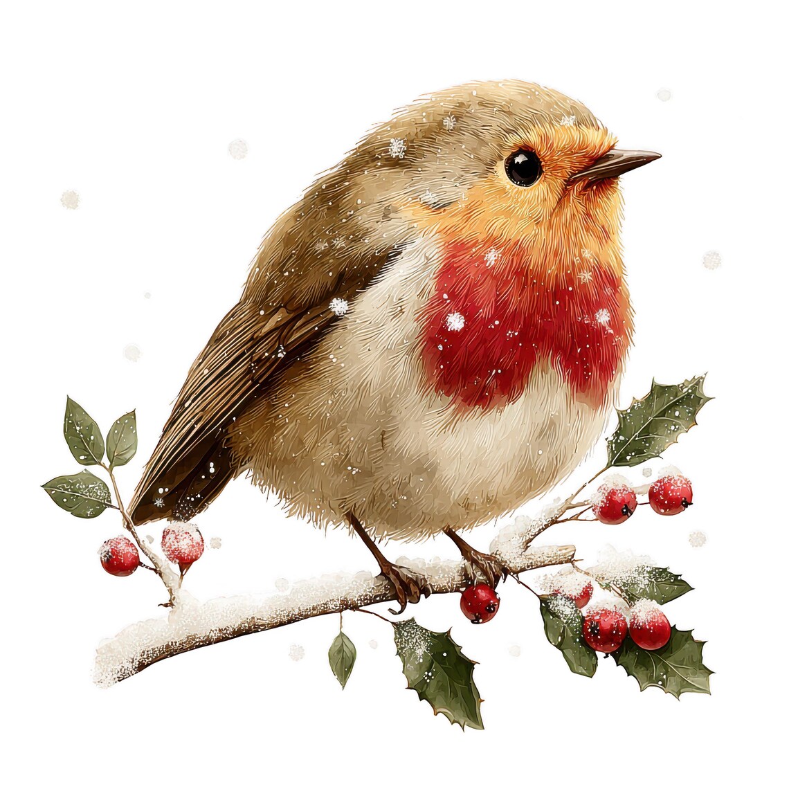 Christmas Robin Clipart: Holiday Bird Graphics (digital Download) 12 ...