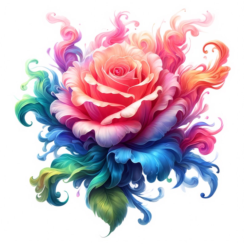 Smoke Flower Clipart 12 High-quality Jpgs Vibrant Smoke Flower Clipart ...