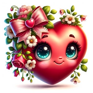 Cute Heart Clipart | 12 High-quality Jpgs | Adorable Cute Heart Clipart ...