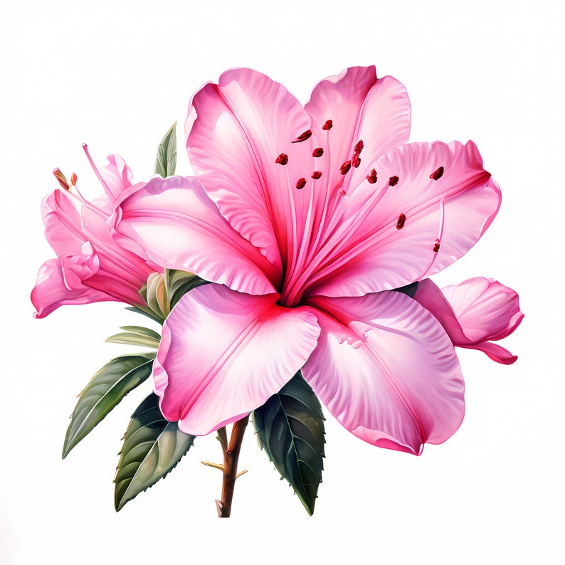 Azalea Flower Clipart 10 High-quality Jpgs Clipart Bundle Wall Art ...