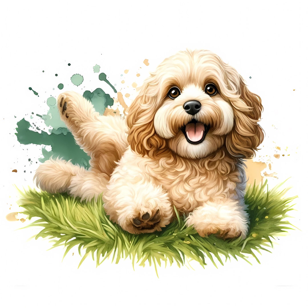 Cavapoo Clipart 12 High-quality Jpgs Cute Cavapoo Clipart Bundle Wall ...