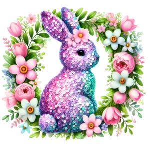 Easter Bunny Clipart Bundle, Cute Glitter Designs (digital Download) - Etsy