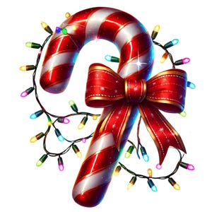 Festive Candy Cane Christmas Clipart Bundle (12 JPG Digital Download ...