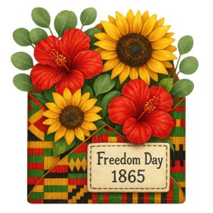 Juneteenth Flowers PNG Clipart: Black History Design (digital Download ...