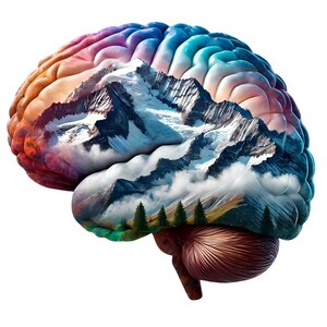 Brain & Landscape Clipart: Double Exposure Art (digital Download ...