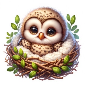 Cute Owl Clipart | 12 High-quality Jpgs | Whimsical Cute Owl Clipart ...