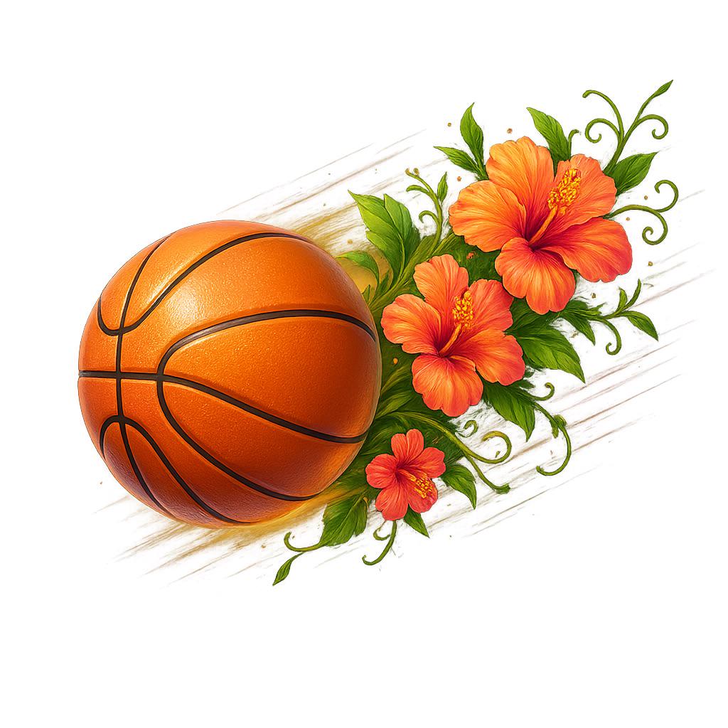 12 Basketball Flowers Clipart: Sports Floral PNG Graphics, Commercial ...