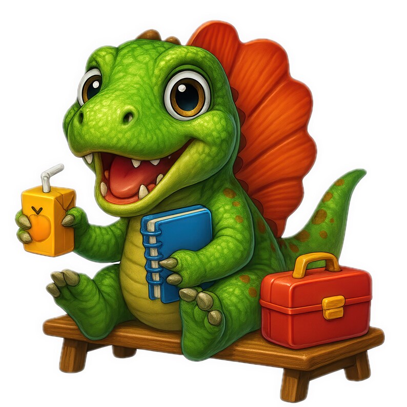 Student Dinosaur Clipart: Back to School PNG (digital Download) Set of ...
