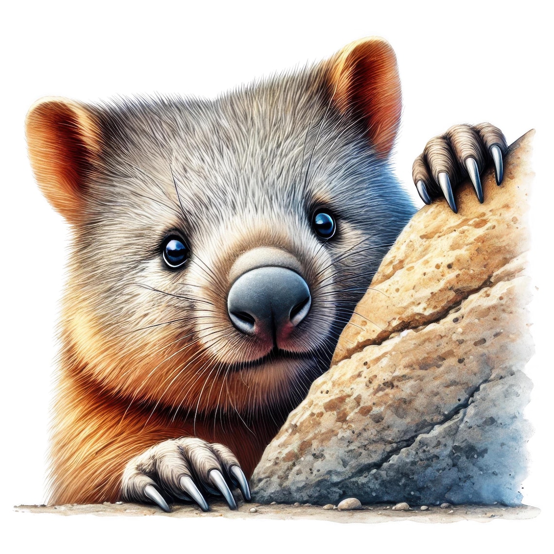 Watercolor Wombat Clipart Bundle: Adorable Wildlife Art (PNG/JPG ...