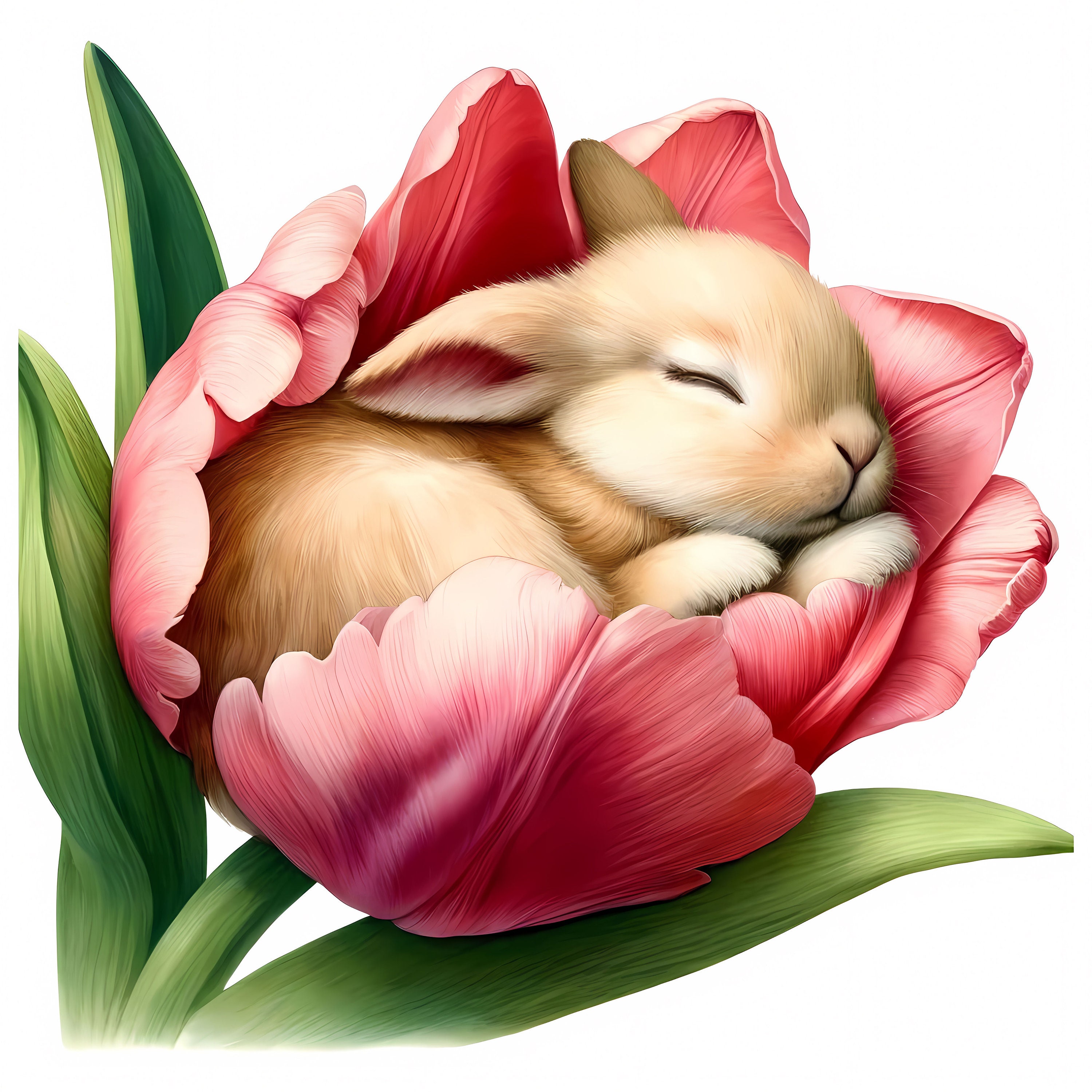 Bunny in Flower Clipart | Nursery Wall Art (digital Download) Set of 11 ...