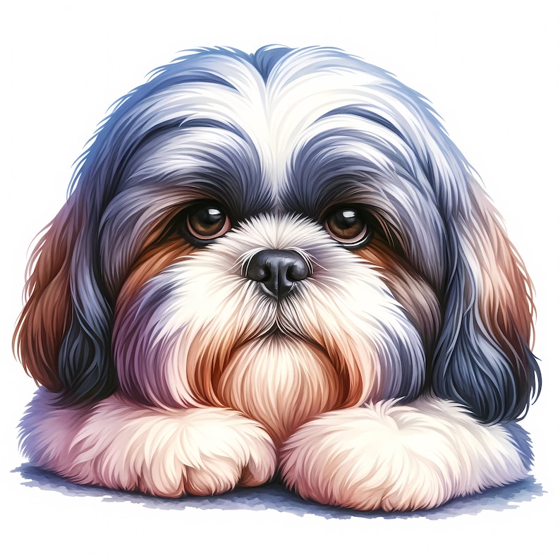 Shih Tzu Dog Clipart 12 High-quality Jpgs Adorable Shih Tzu Clipart ...