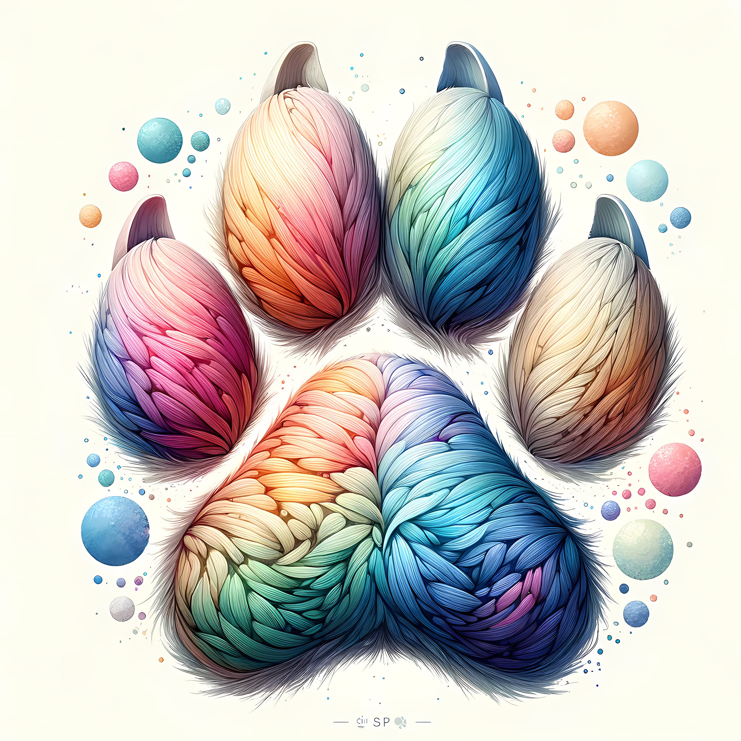 Paw Print Clipart 12 High-quality Jpgs Colorful Paw Print Clipart ...