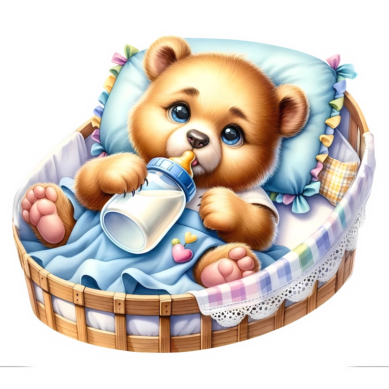Baby Bear Clipart 11 High-quality Jpgs Cute Baby Bear Clipart Bundle ...