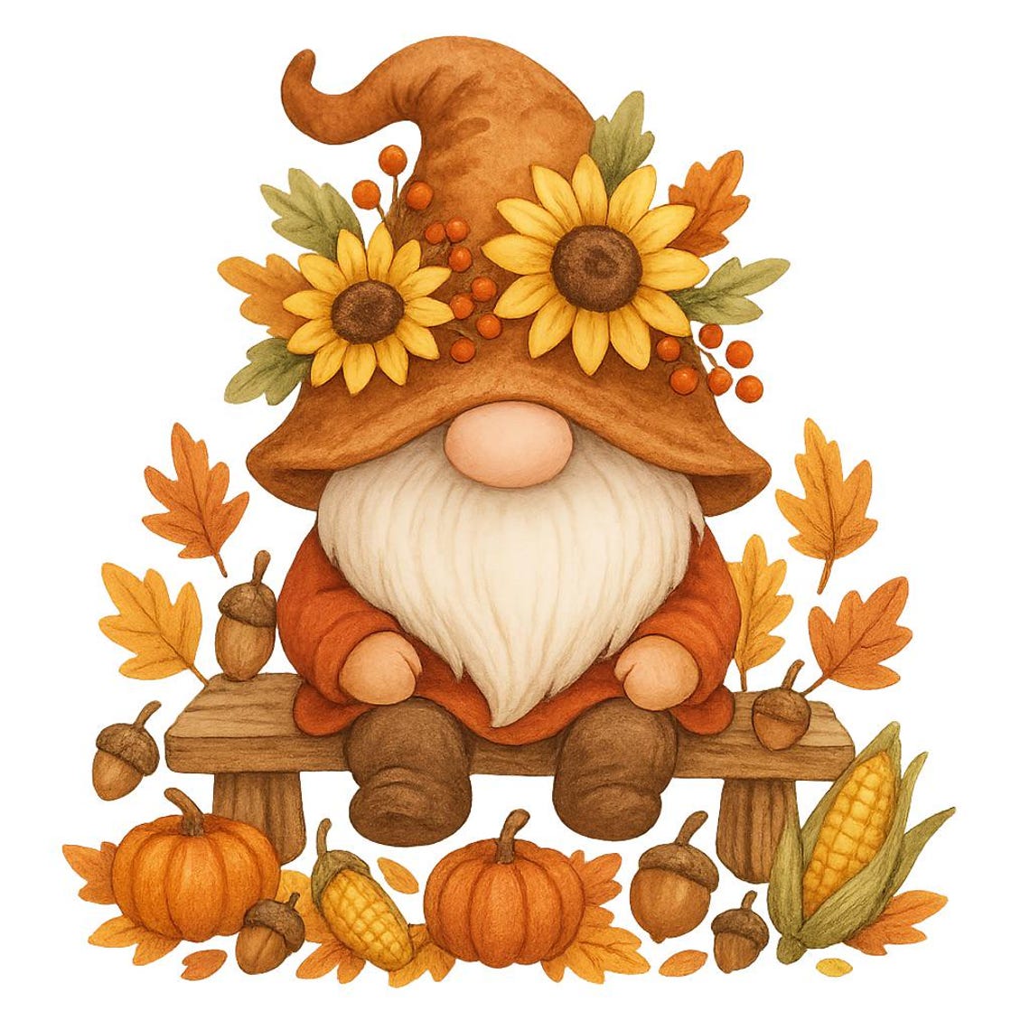 Thanksgiving Gnome Clipart Bundle: Fall Harvest PNG (digital Download ...