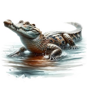 Crocodile Clipart - 11 High-quality Jpgs - Wildlife Clipart Bundle ...