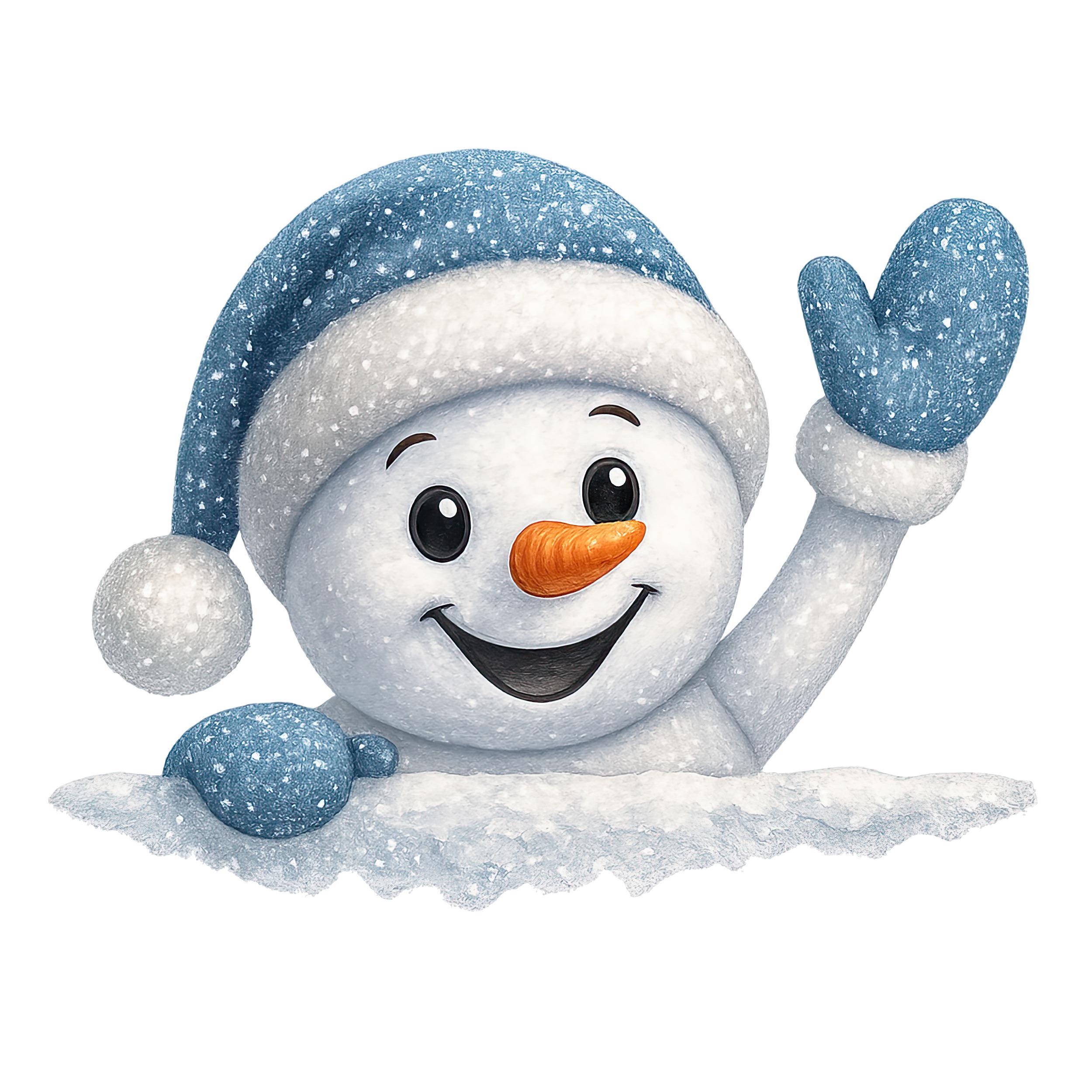 Peeking Snowman Clipart, Christmas PNG, Holiday Decor (digital Product ...